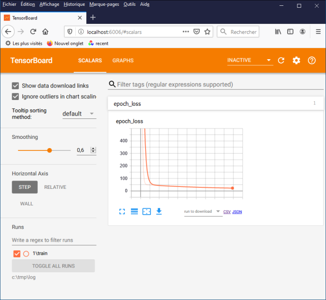Visualisation des résultats avec tensorboard [Utilisation de TensorFlow 2.0]